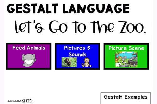 Gestalt Language: Let's Go the Zoo Speech Therapy Activity (Boom Cards)