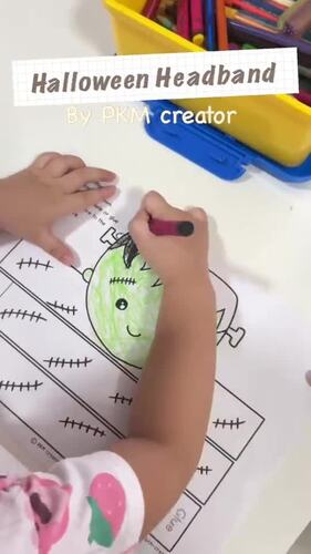 Halloween Crown Headband Paper Craft Coloring Page Halloween Printable DIY