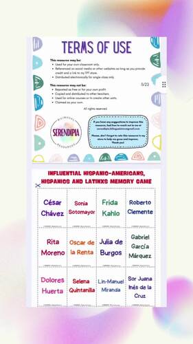 Hispanic & Latino Leaders Bingo Memory Game | Hispanic Heritage Month ...