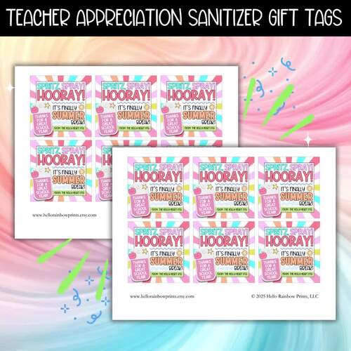 Summer Break EOY Hand Sanitizer End of Year Teacher Staff Appreciation ...