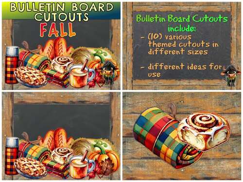 Fall Bulletin Board Cutouts Autumn Theme Fall Pumpkin Decor | TPT