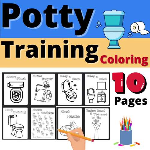 using the potty coloring pages