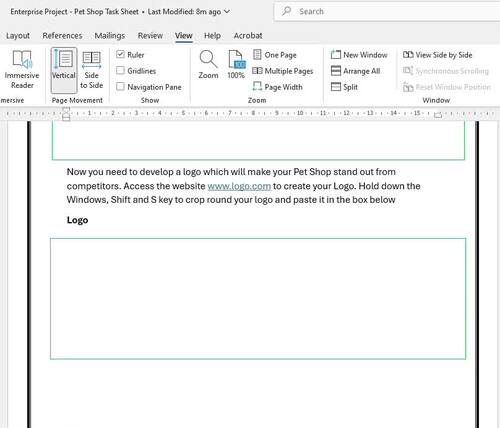 Pet Shop Brand Project | Entrepreneurship Middle School CTE in MS Word
