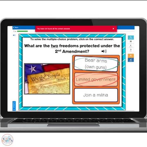 The Bill of Rights Bundle Differentiated BOOM Cards, Task Cards, and Notes