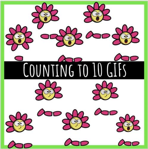Flower Petals Counting to 10 Gifs - Animated Clipart BOOM size included