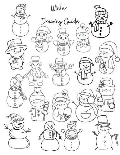 Draw a Snow Globe, Christmas Sweater, Winter Landscape Drawing Guide ...