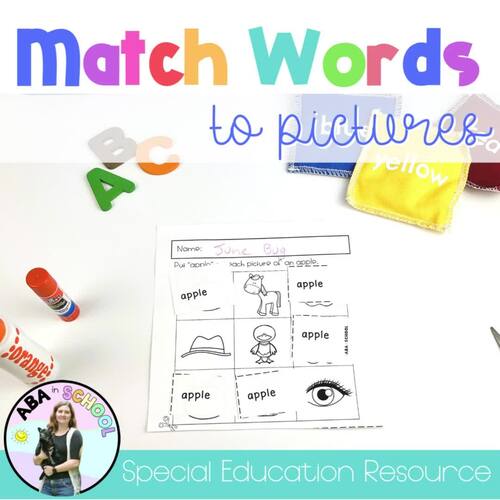 Matching Word to Picture Functional Reading Comprehension BUNDLE