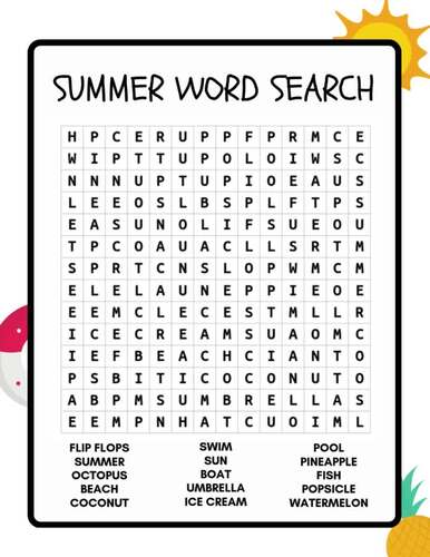 Summer Printable Games for Kids | Word Search, I Spy, Maze Worksheets ...