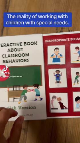 INTERACTIVE BOOK ABOUT CLASSROOM BEHAVIORS- English & Spanish | TPT