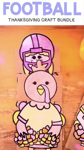 Thanksgiving Football Paper Bag Craft Bundle, Favor Bag Activity ...