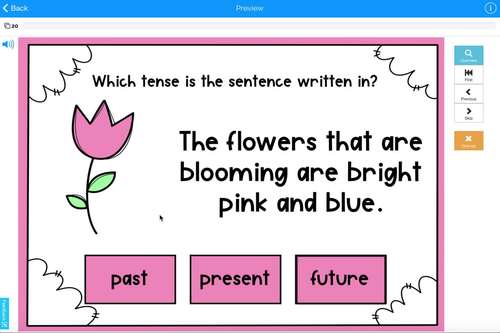Past, Present, and Future Tense Boom Cards by Miss Johnson Teaches