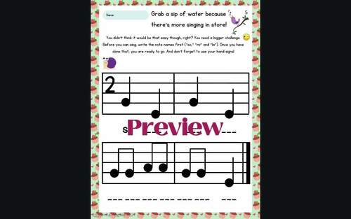 Melody Workbook (So-Mi-La): No-Prep, Print and Go Lesson | TPT