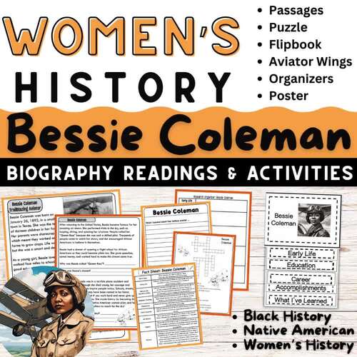 Bessie Coleman Black Women's History Month Biography Activities Reading ...
