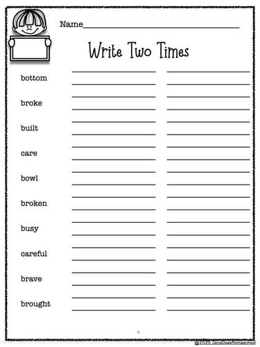 Sight Word Practice - Dolch 4th Grade List 2 by Jana Does Homeschool