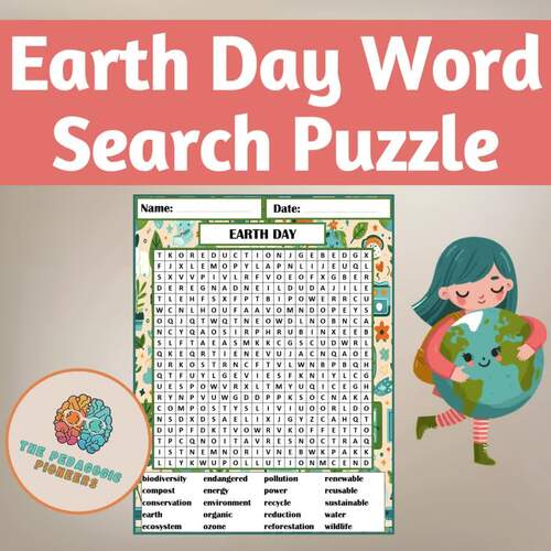 Spring Earth Day Word Search Puzzle | April Vocabulary Activities