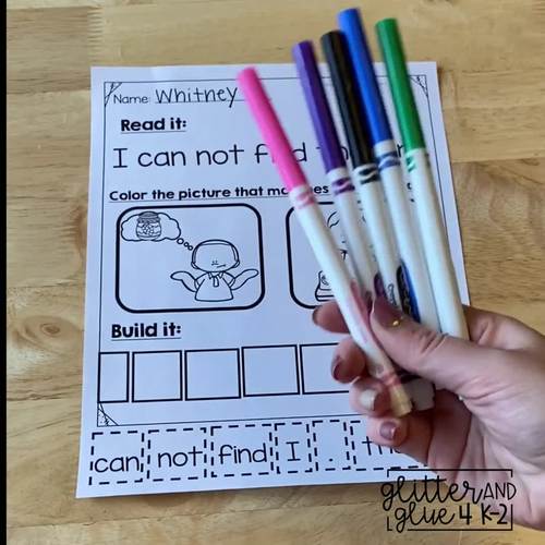 Sentence Building- Print and Go! by Glitter and Glue 4 K-2 | TpT