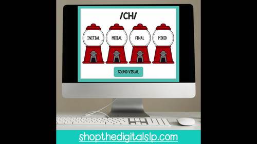 No Print Gumball Articulation - CH Sound | Teletherapy | Distance Learning