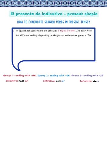 SPANISH present tense regular verbs worksheet Spanish Reflexive Verbs ...