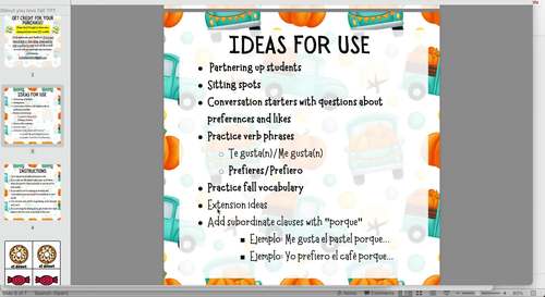 Fall Themed Spanish Conversation Cards | El otoño by La Isla Espanola