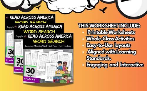 Read Across America Day Word Search Puzzle Activities 4th,5th,6th,7th ...
