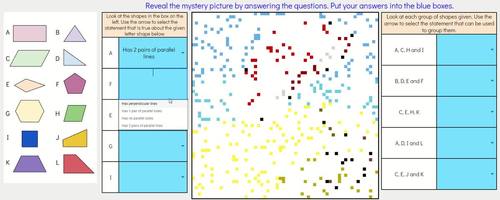 Digital Math Pixel Art Mystery Picture 4th Grade TEKS 4.6.D ...