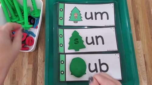 Christmas TREE Missing Sound CVC SMASH Cards - Morning Work Tubs, Centers