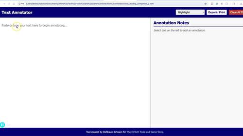 Text Annotator Tool (100% Offline) by The EdTech Tools and Game Store