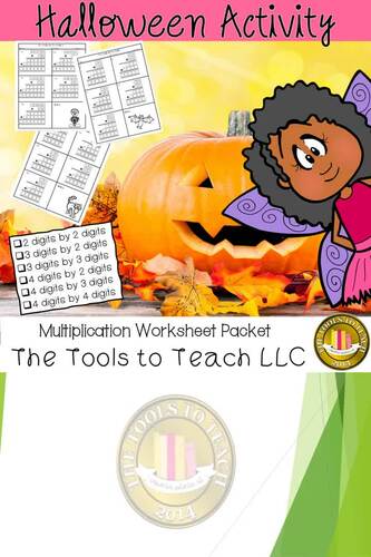 Halloween Fall Multiplication Multi Digit Worksheet Packet No Prep