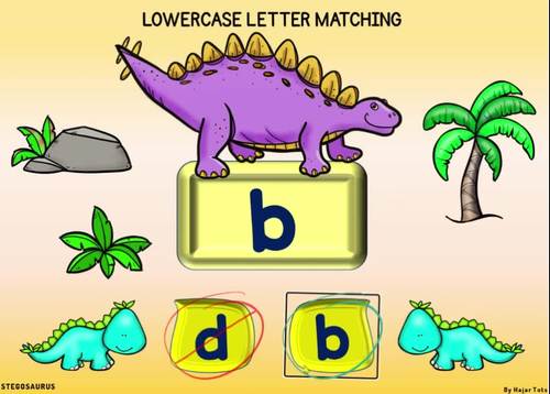 Dinosaurs Literacy Boom Cards Lowercase Letter Recognition - Stegosaurus