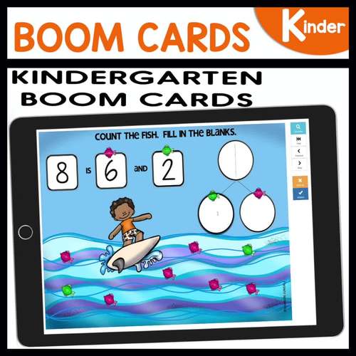 Number Bonds to 8 Boom Cards | Digital Task Cards | TPT