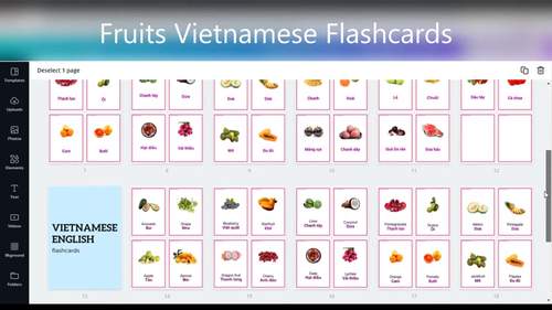 VIETNAMESE FRUITS FLASH CARD | Fruit Vietnamese english picture cards