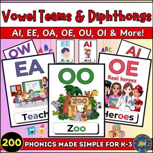 Vowel Teams & Diphthongs Bundle | Word Lists, Charts & Phonics ...