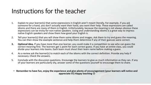 Idioms with Colors. Distance Learning by Robbie's ESL Resources | TPT