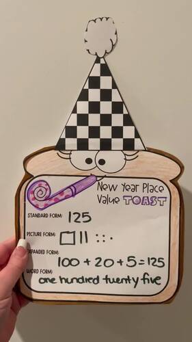 New Year Math Place Value Craft by The Teaching Diva Corner | TPT