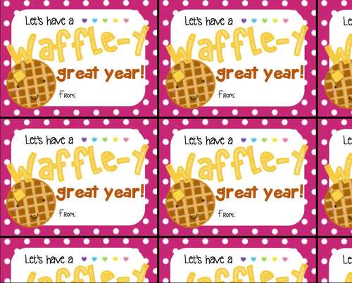 Waffle Stress Ball/Squishy Beginning of Year Gift Tag- Let's have a ...