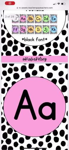 BRIGHT Black and White Classroom Decor Theme Black Font Alphabet ...
