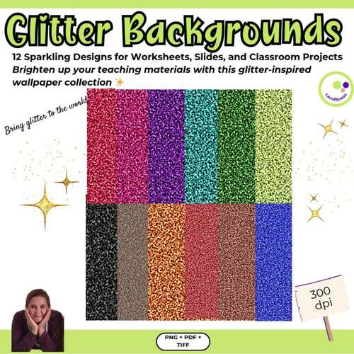 Glitter Backgrounds for Teaching Materials – PNG, PDF & TIFF ...