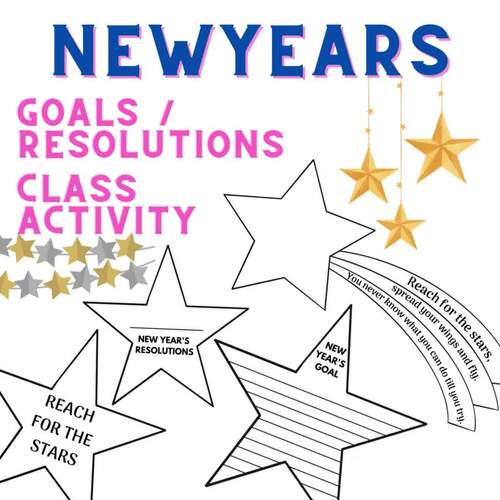 New Year's Stars Activities Resolutions, Goals, Crafts, Bulletin Board ...
