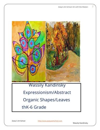 Wassily Kandinsky Leaves Art lesson 2nd 4th Grade Line Drawing Painting ...