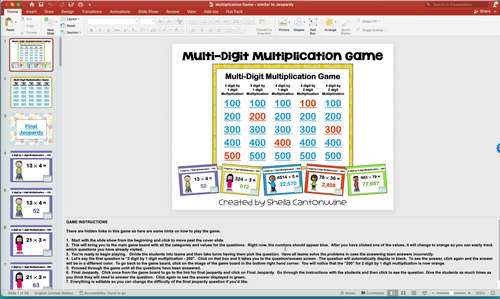 Multi-Digit Multiplication Game by Sheila Cantonwine | TPT