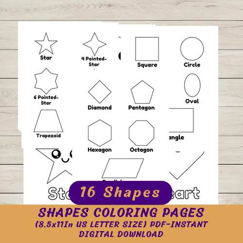 Cute Shapes coloring pages,Printable shape worksheet for preschool ...