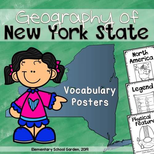 Geography of New York State Vocabulary Posters by Elementary School Garden