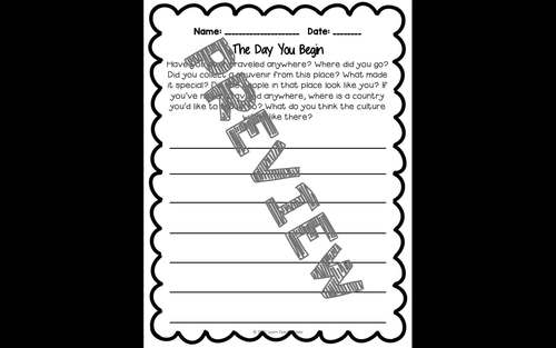 The Day You Begin | Book Companion | Writing and Comprehension | TPT