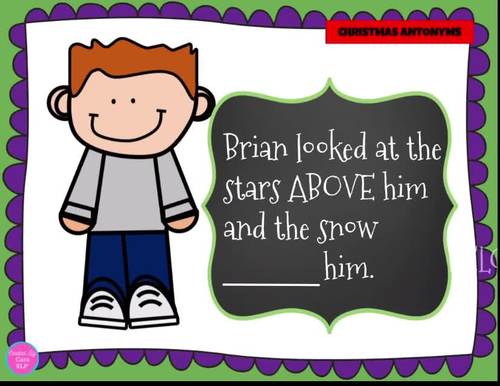 Matching Christmas Antonyms: A Holiday Speech Therapy Game | TPT