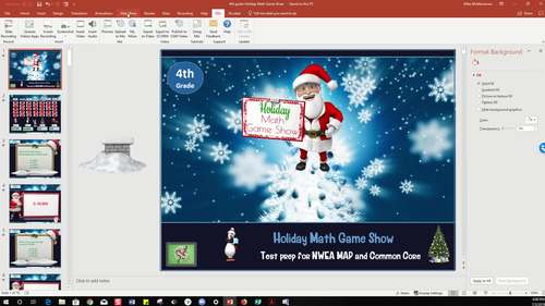 4th Grade Math Holiday Game Show for NWEA MAP and Common Core by MyPaths