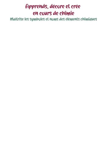 French: Décorations de Noël en Chimie Symboles et Noms des Éléments ...