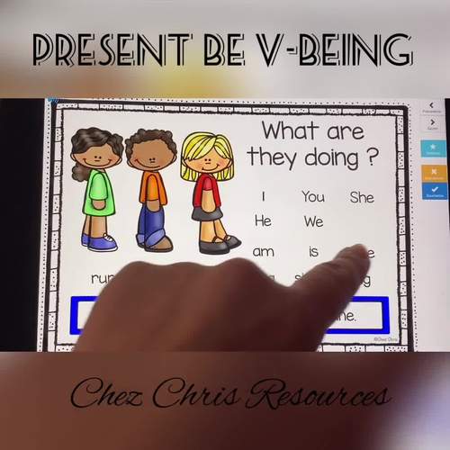 Present Continuous / BE + V-ing with Boom Cards™ by Chez Chris | TPT