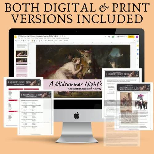 A Midsummer Night's Dream Play Study - 4-Week Teaching BUNDLE - Print ...