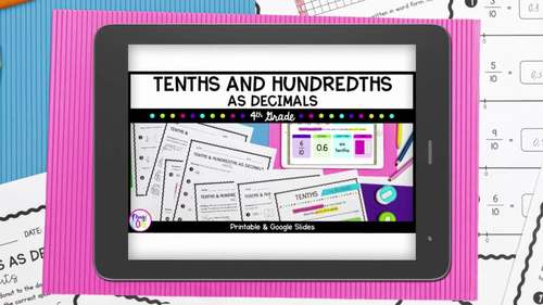 Convert Fractions to Decimals - 4th Grade Math - Print & Digital - 4.NF.C.6