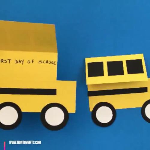 Back to school crafts: School bus, Apple core, Apple life cycle, Backpack